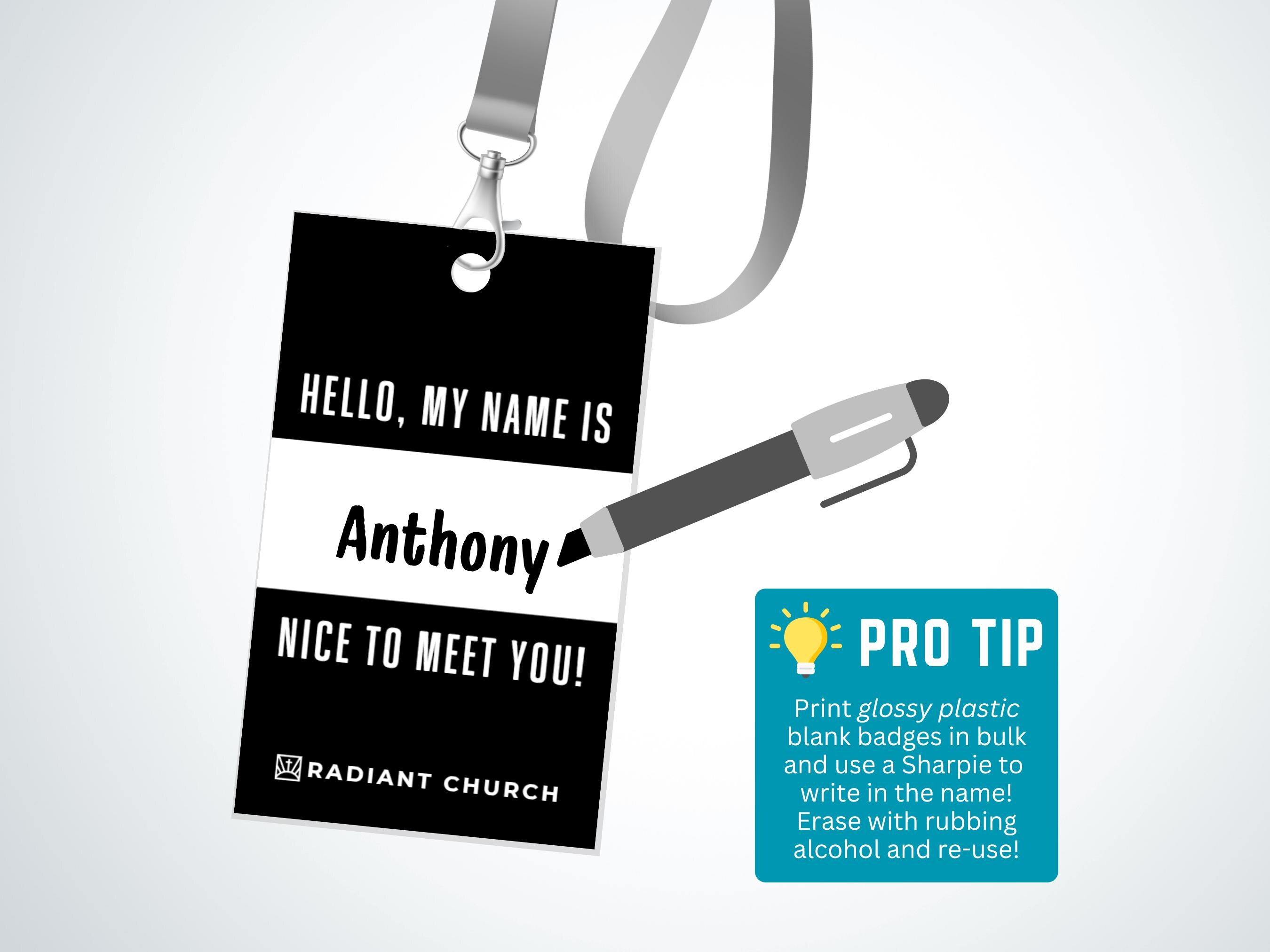 Black and White Church Badge Kit Church Badge Bundle Pastor Badge ...