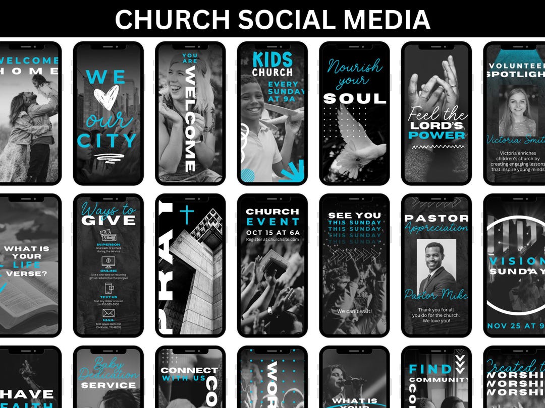100 Church Social Media Canva Templates, Editable Church Event Posts ...
