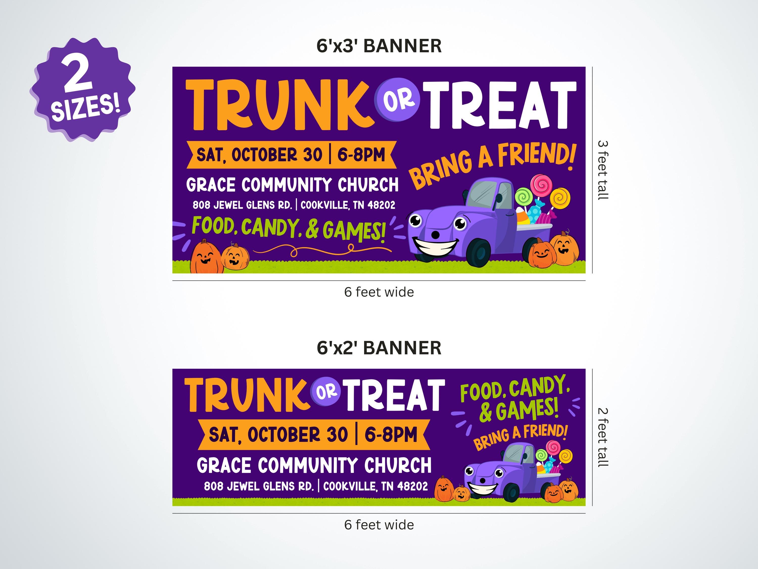 Trunk or Treat Banner Church Trunk or Treat Banner Trunk or Treat Trunk ...
