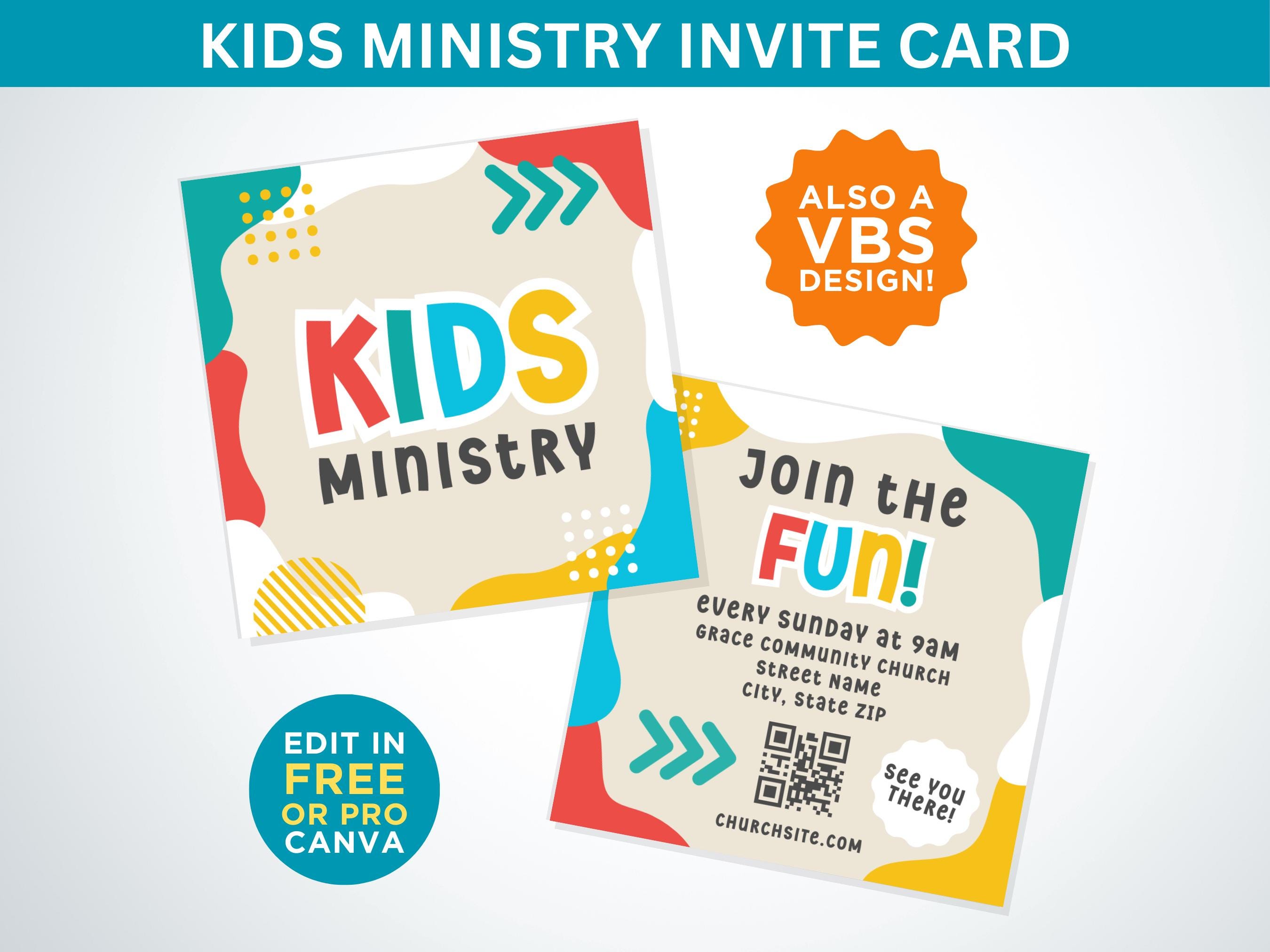 Kids Ministry Invite Card, Children's Ministry Invite Card, Church ...