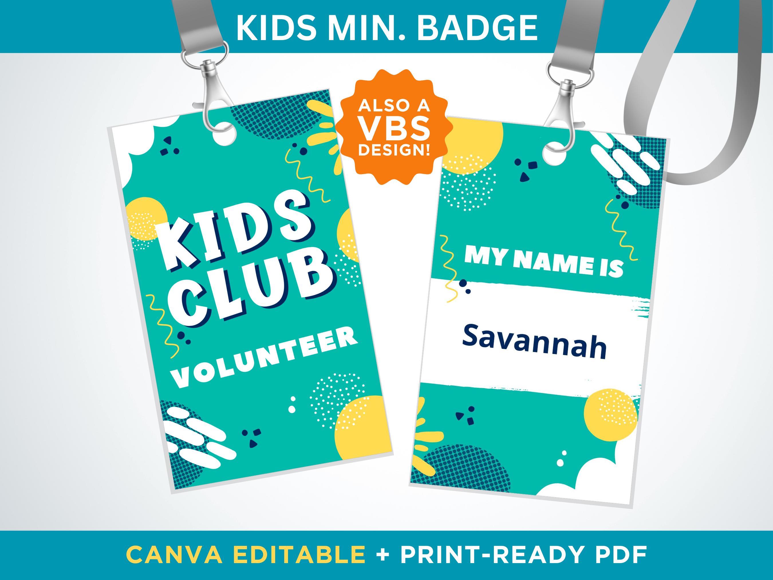 Kids Church Badge, Children's Ministry Name Badge, Kids Church Badge ...