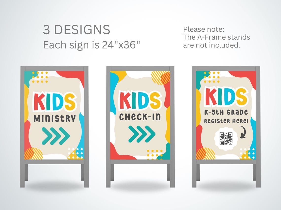 Kids Ministry A-frame Sign, Children's Ministry Sign, Children's ...