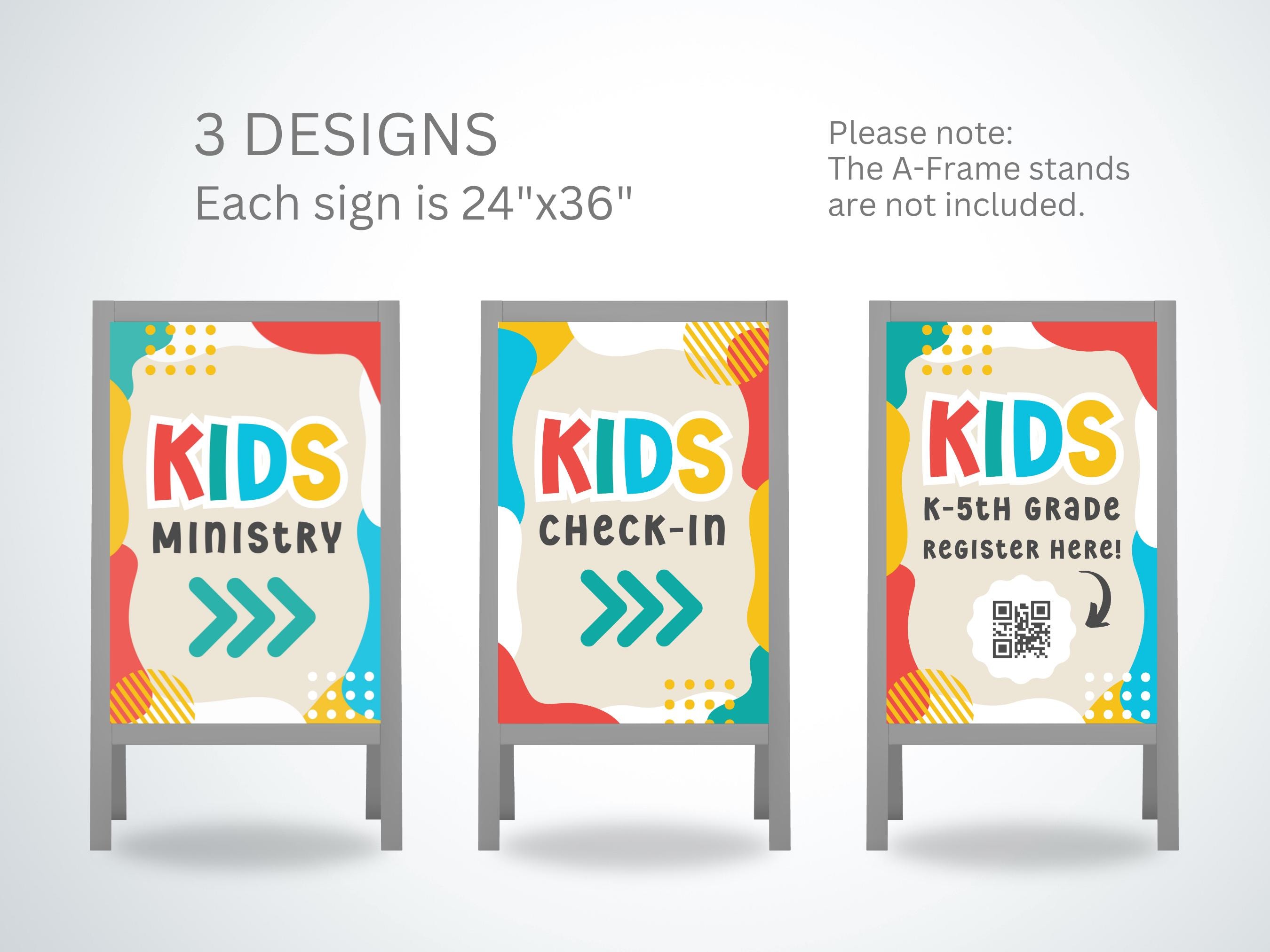 Kids Ministry A-frame Sign, Children's Ministry Sign, Children's ...