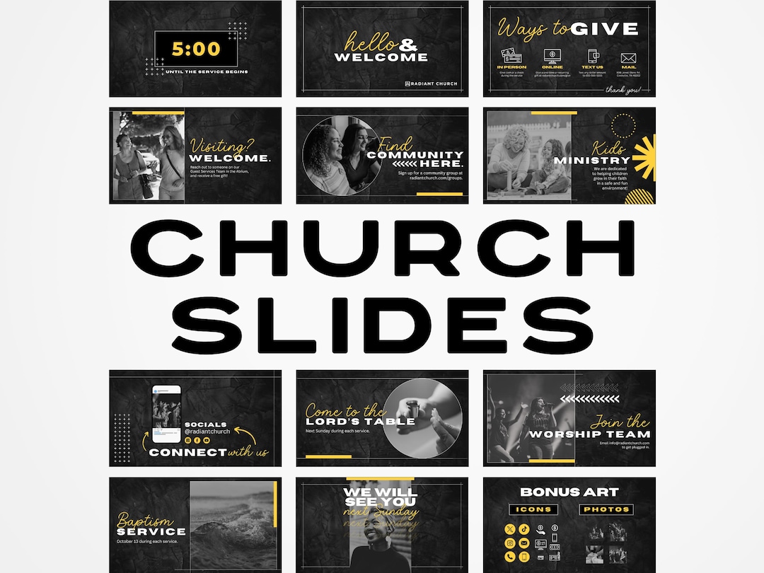 Church Pre-service Slides, Church Announcement Slides, Announcement ...