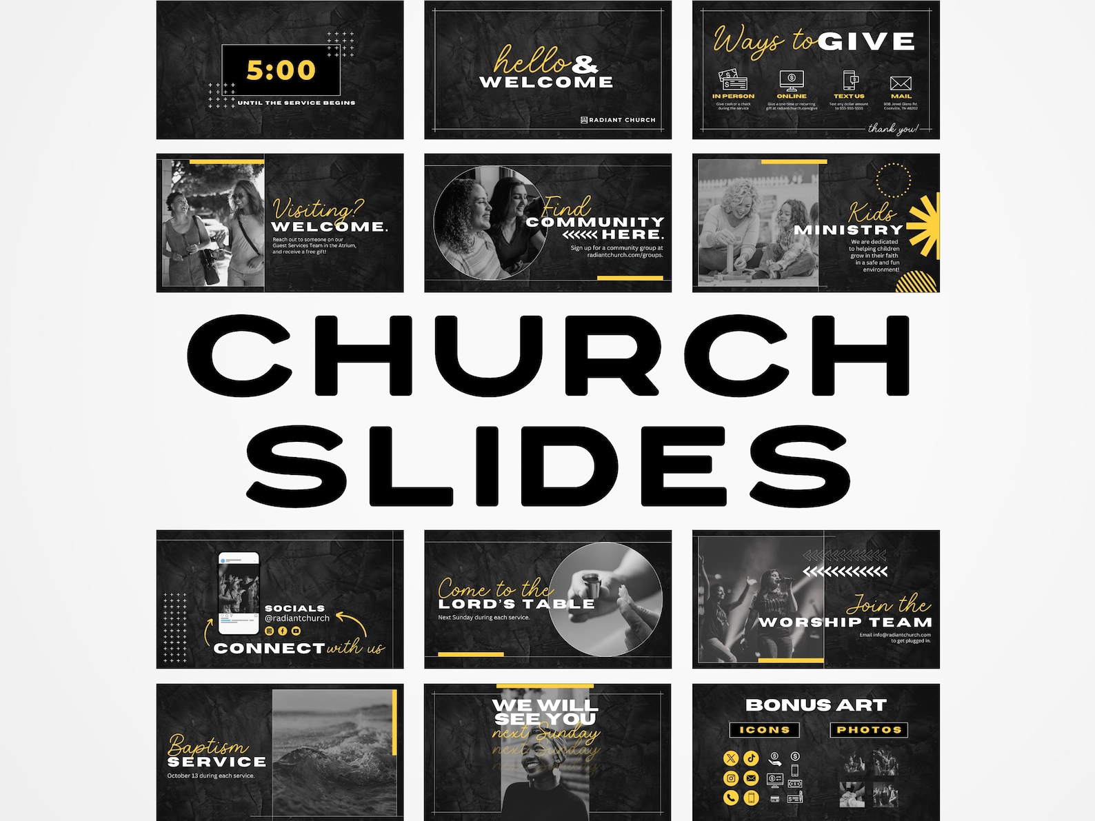 Church Pre-service Slides, Church Announcement Slides, Announcement ...