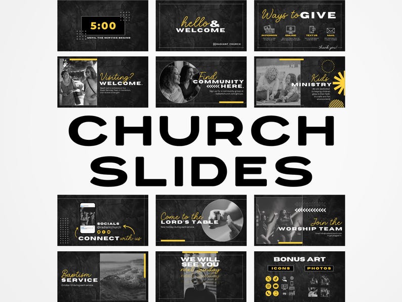 Church Pre-service Slides, Church Announcement Slides, Announcement ...