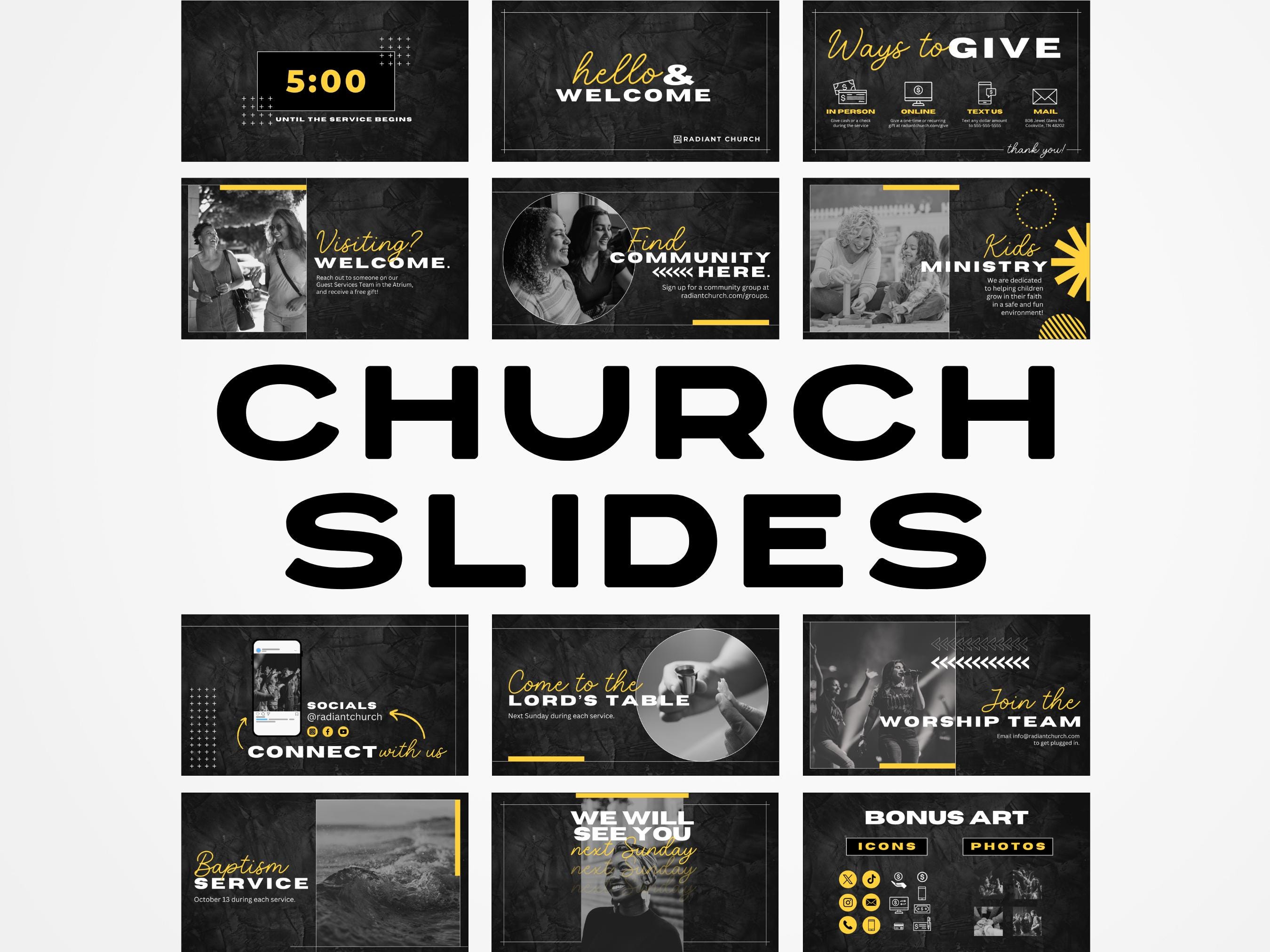 Church Pre-service Slides, Church Announcement Slides, Announcement ...