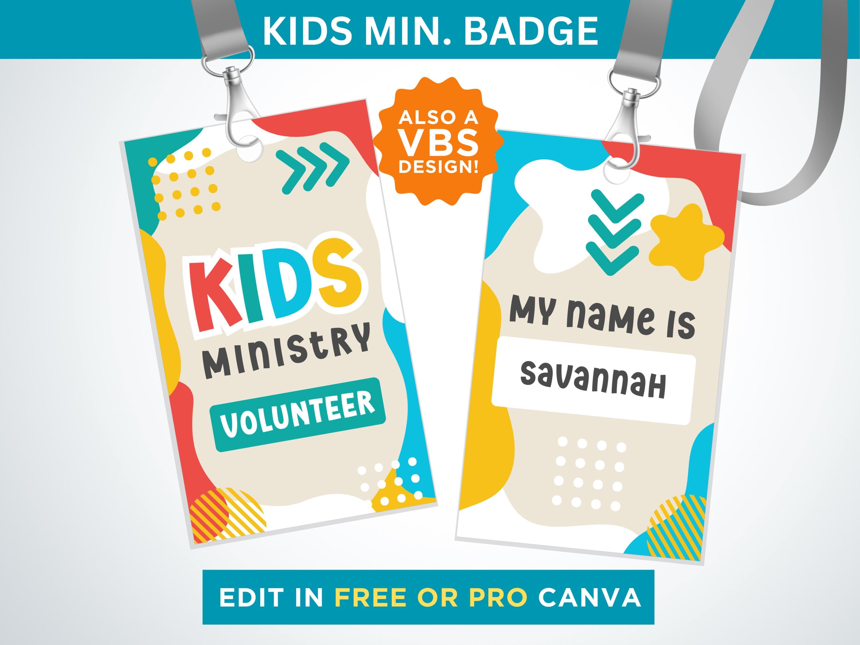 Kids Church Badge, Children's Ministry Name Badge, Kids Church Badge ...