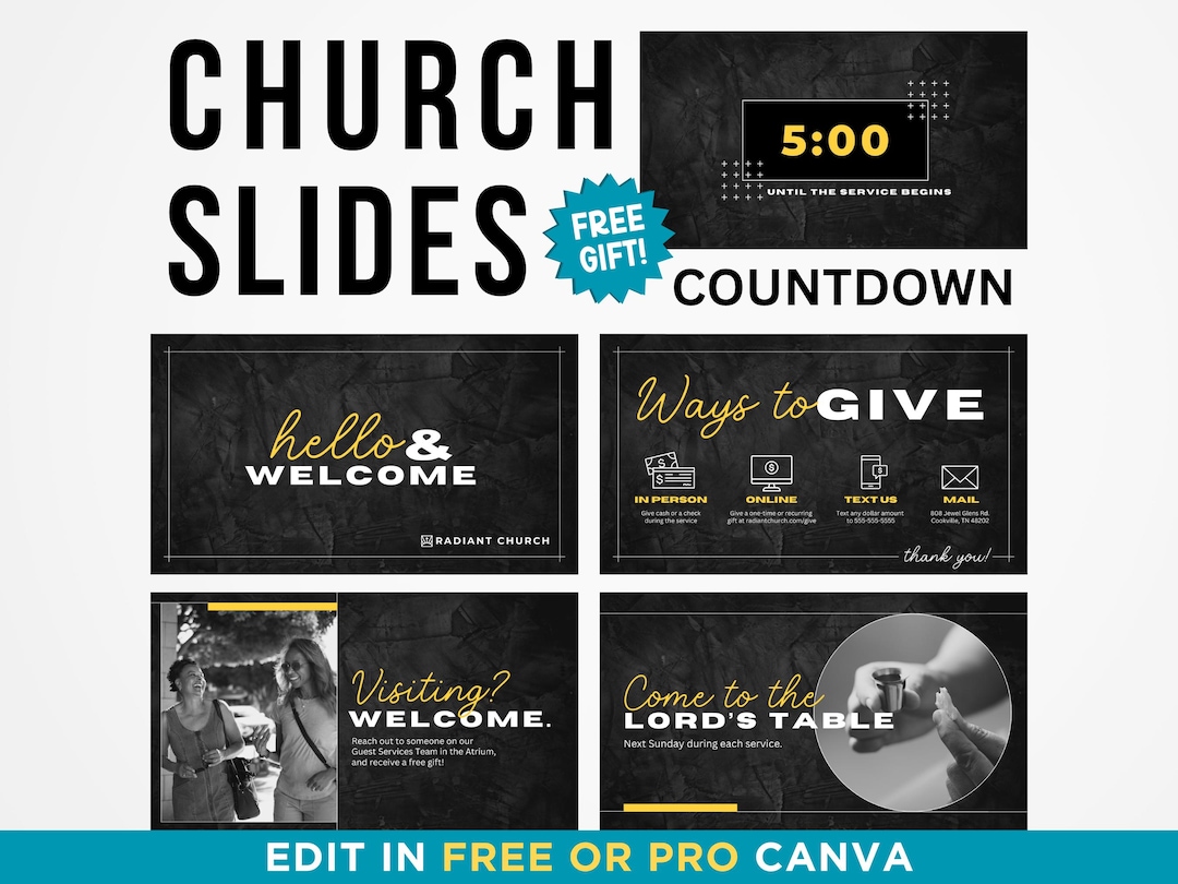 Church Pre-service Slides, Church Announcement Slides, Announcement ...