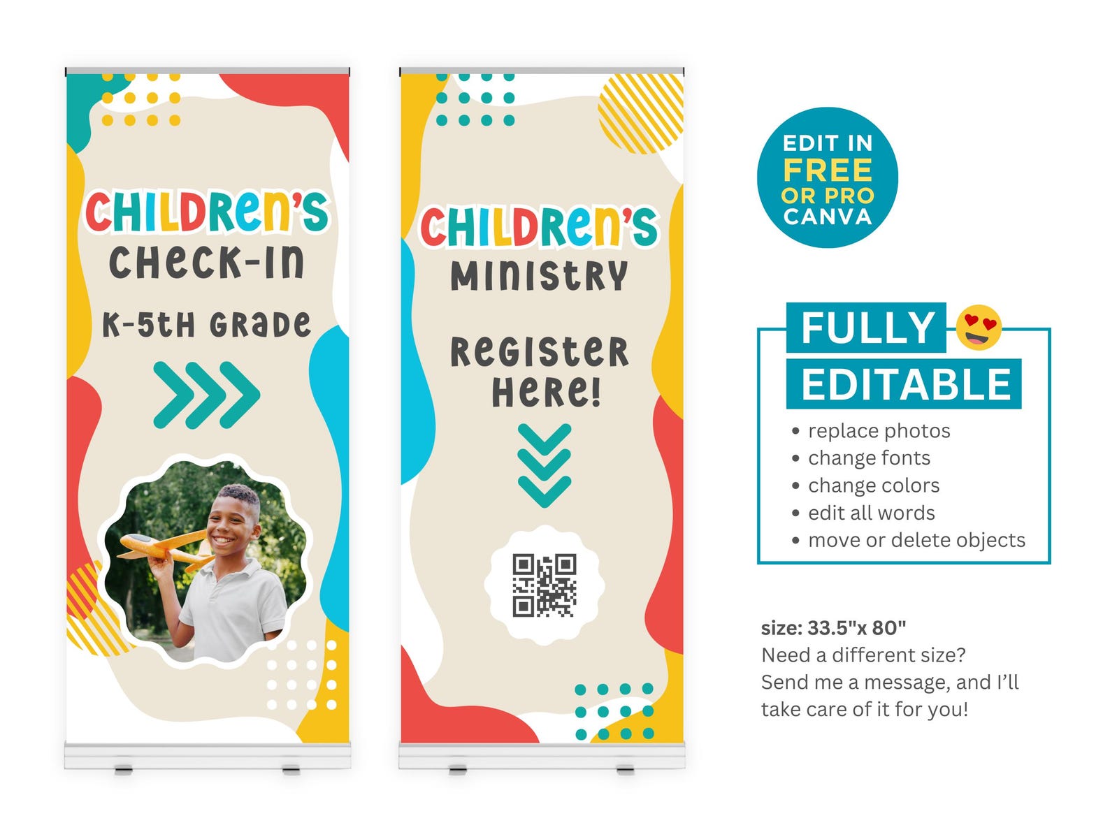 Children's Ministry Check-in Banner, Childrens Church Banner, Children ...