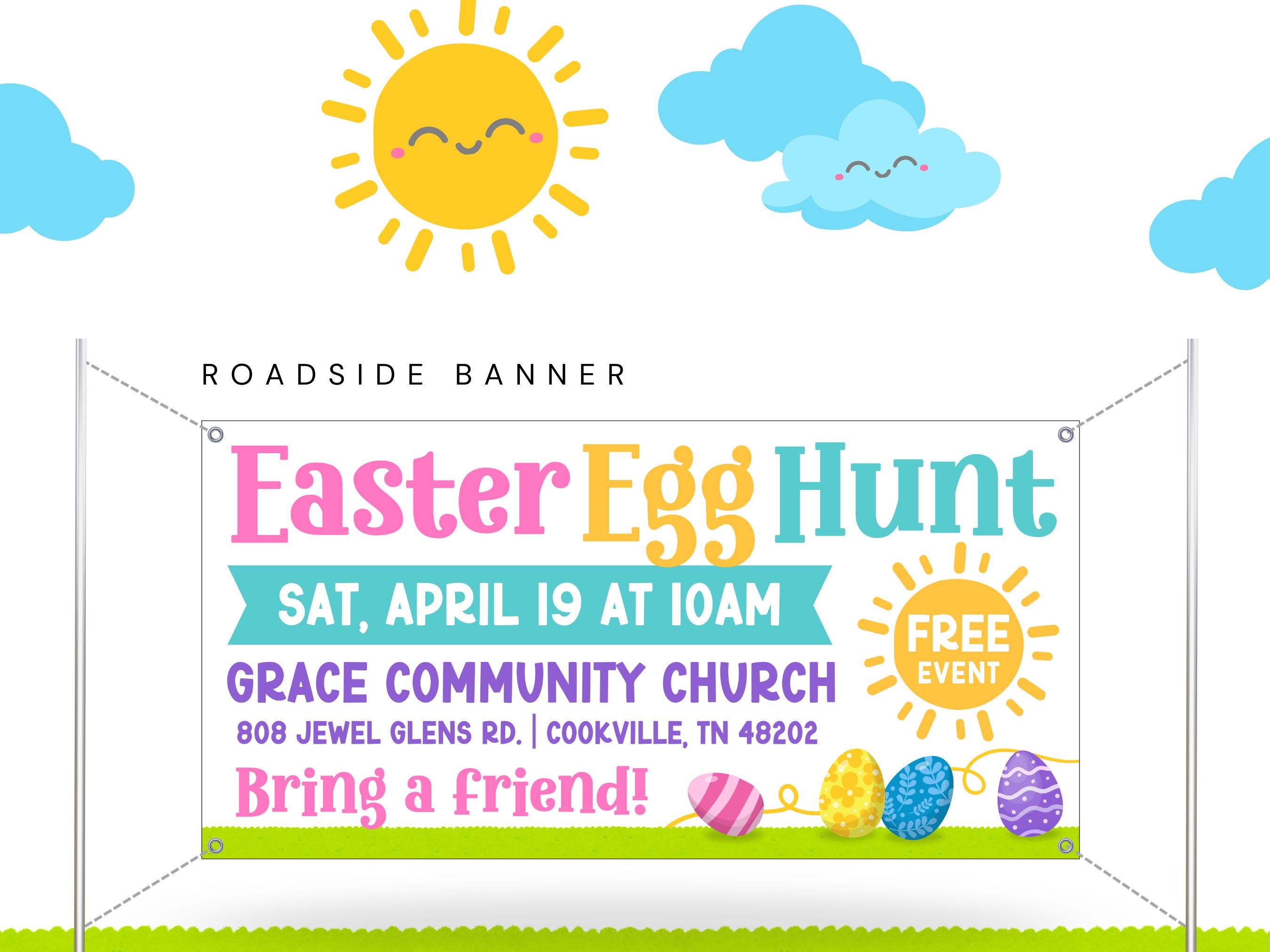 Colorful Easter Egg Hunt Bundle Easter Egg Hunt Flyer Easter Egg Hunt ...