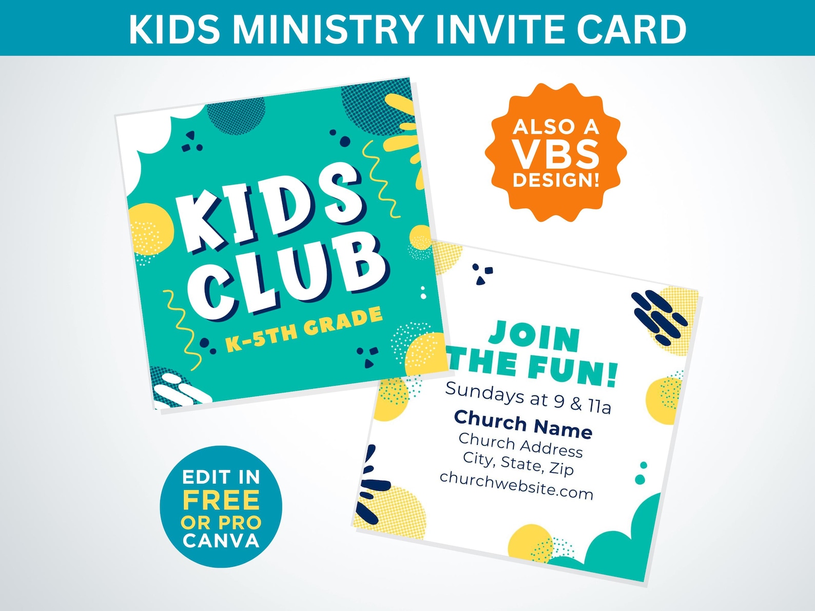 Kids Ministry Invite Card, Children's Ministry Invite Card, Church ...