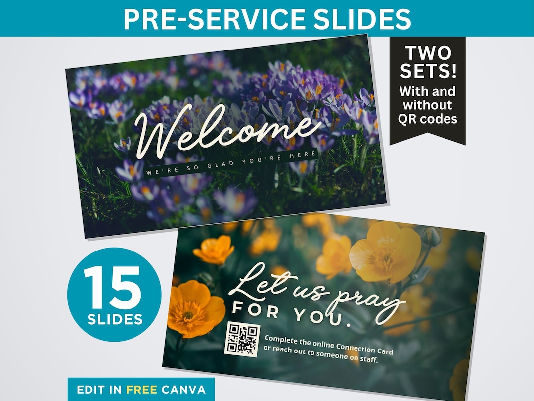 Church Pre-service Slides, Church Announcement Slides, Announcement ...