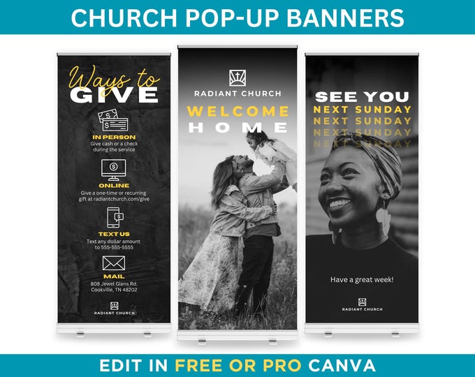 DIY Church Retractable Banner Canva Template - Etsy Canada
