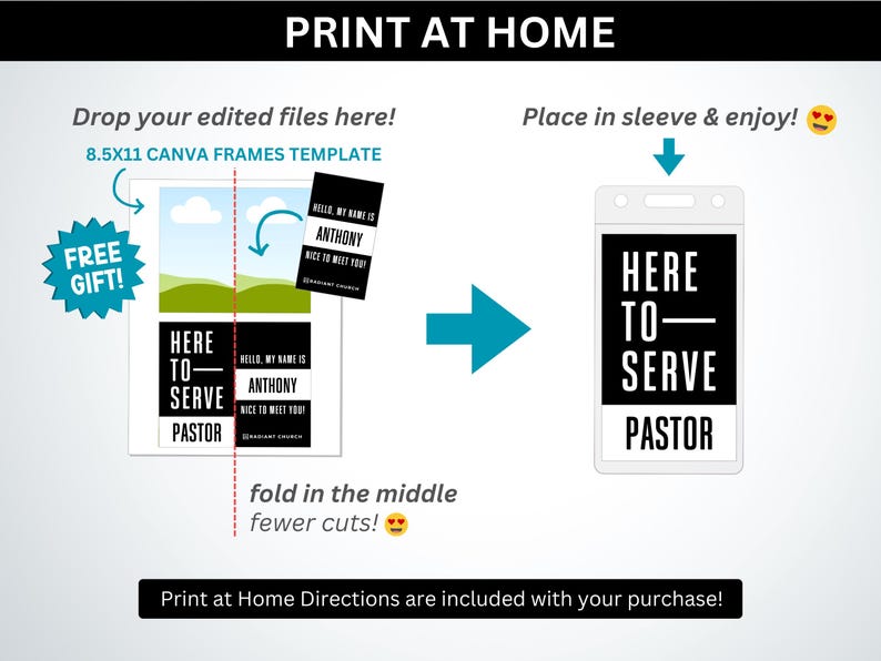 Black and White Church Badge Kit Church Badge Bundle Pastor Badge ...