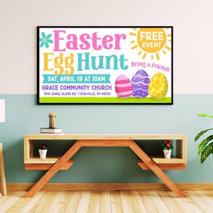 Colorful Easter Egg Hunt Bundle Easter Egg Hunt Flyer Easter Egg Hunt ...