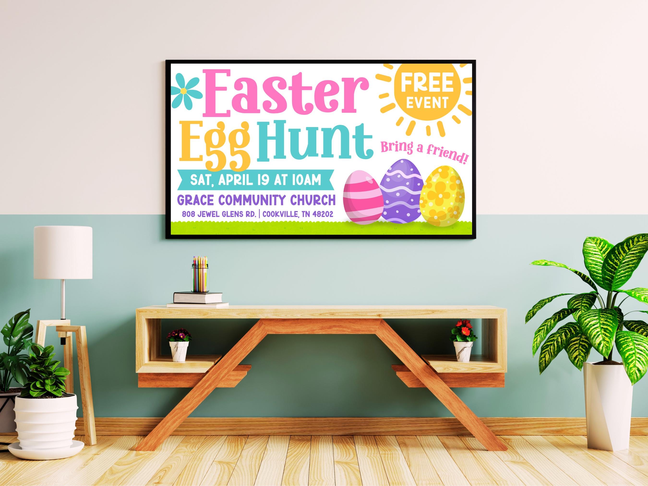 Colorful Easter Egg Hunt Bundle Easter Egg Hunt Flyer Easter Egg Hunt ...
