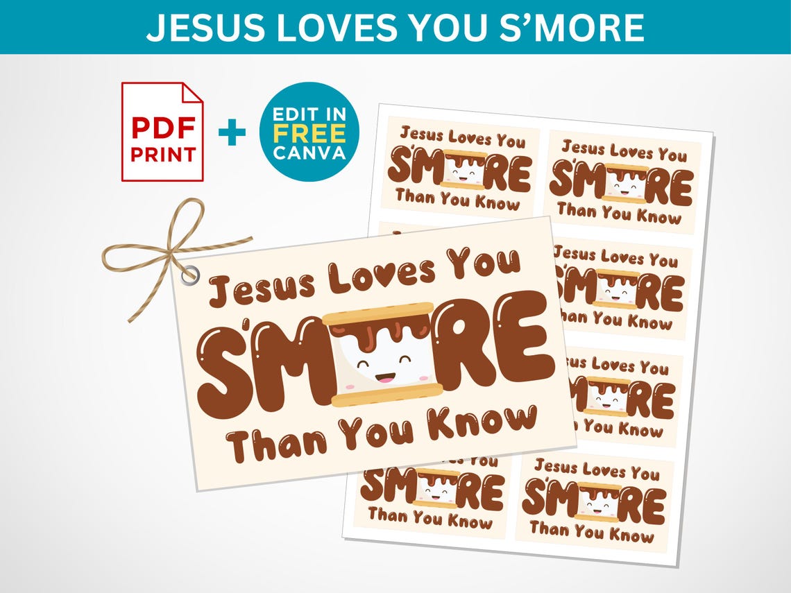 God Loves You Smore Than You Know Tag, Halloween Tag, S'mores Tag ...