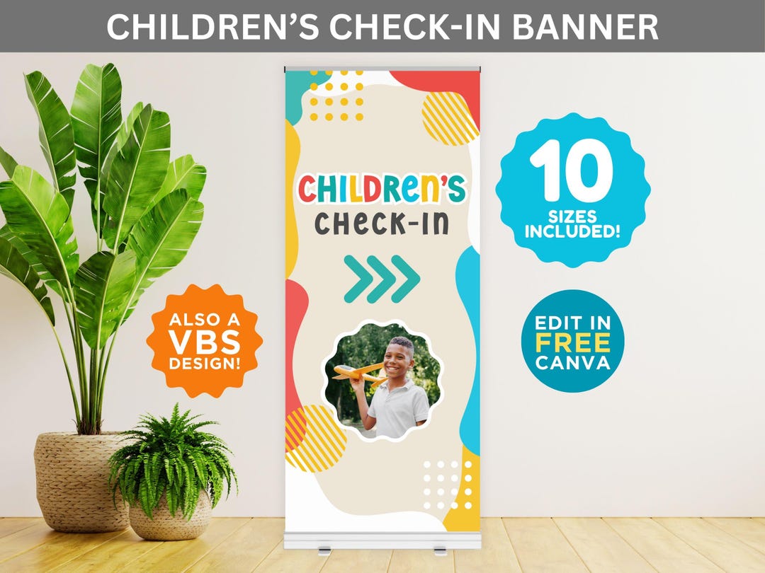 Children's Ministry Check-in Banner, Childrens Church Banner, Children ...