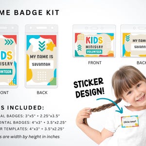 Kids Church Badge, Children's Ministry Name Badge, Kids Church Badge ...