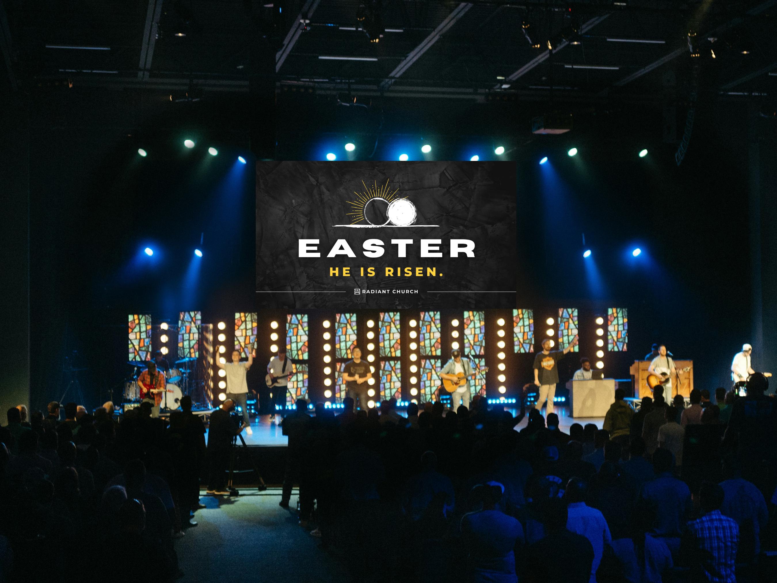 Bold and Modern He is Risen Easter Sunday Bundle Church Easter Graphics ...