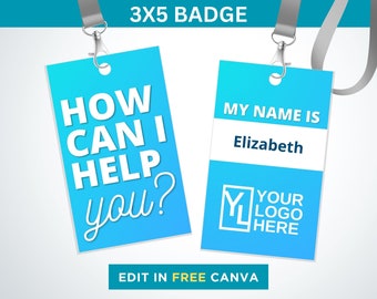 Name Badge, Church Badge Template, Church Greeter Badge, Badge Template ...