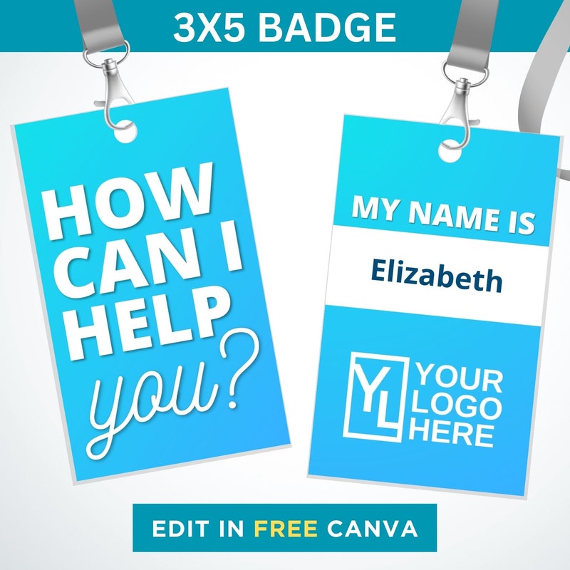 Volunteer Badge Template - Etsy