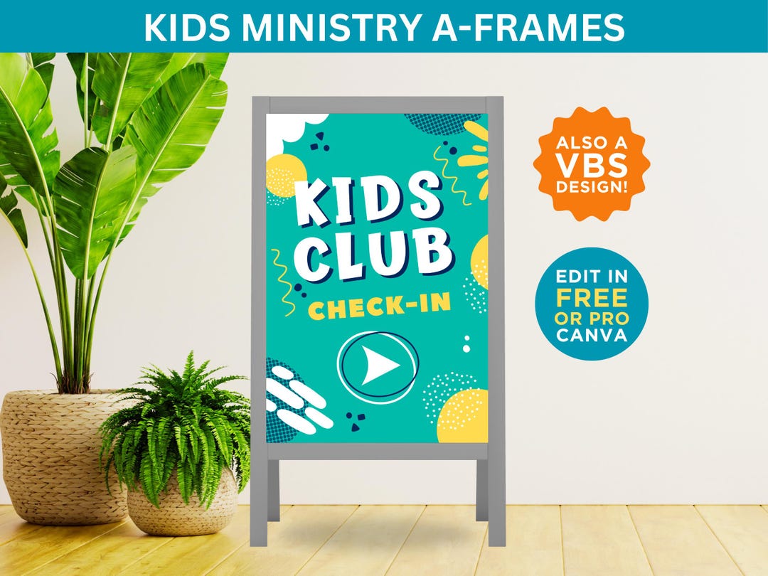 Kids Ministry A-frame Sign, Children's Ministry Sign, Children's ...