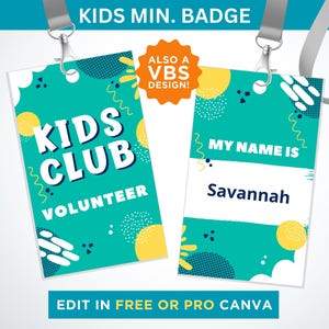 Kids Church Badge, Children's Ministry Name Badge, Kids Church Badge ...