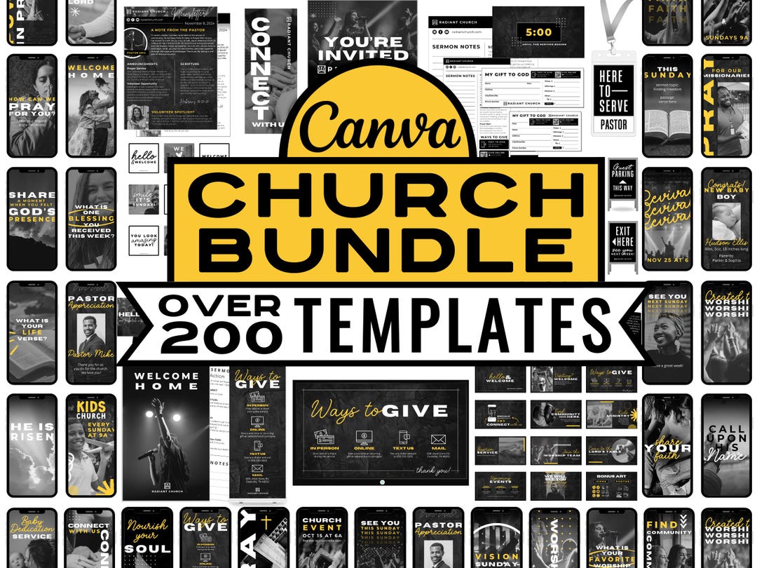 Church Template Bundle Church Announcement Slides Church Badge ...