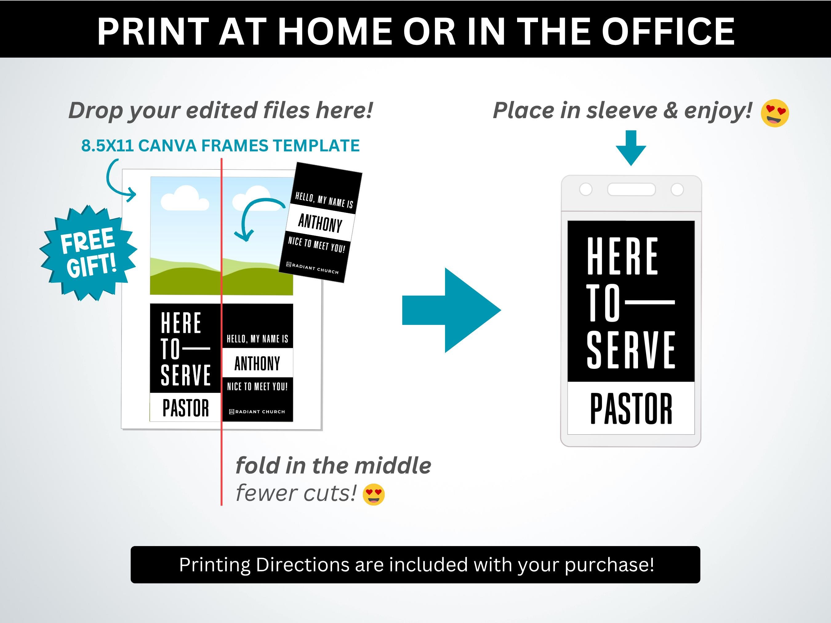 Black and White Church Badge Kit Church Badge Bundle Pastor Badge ...