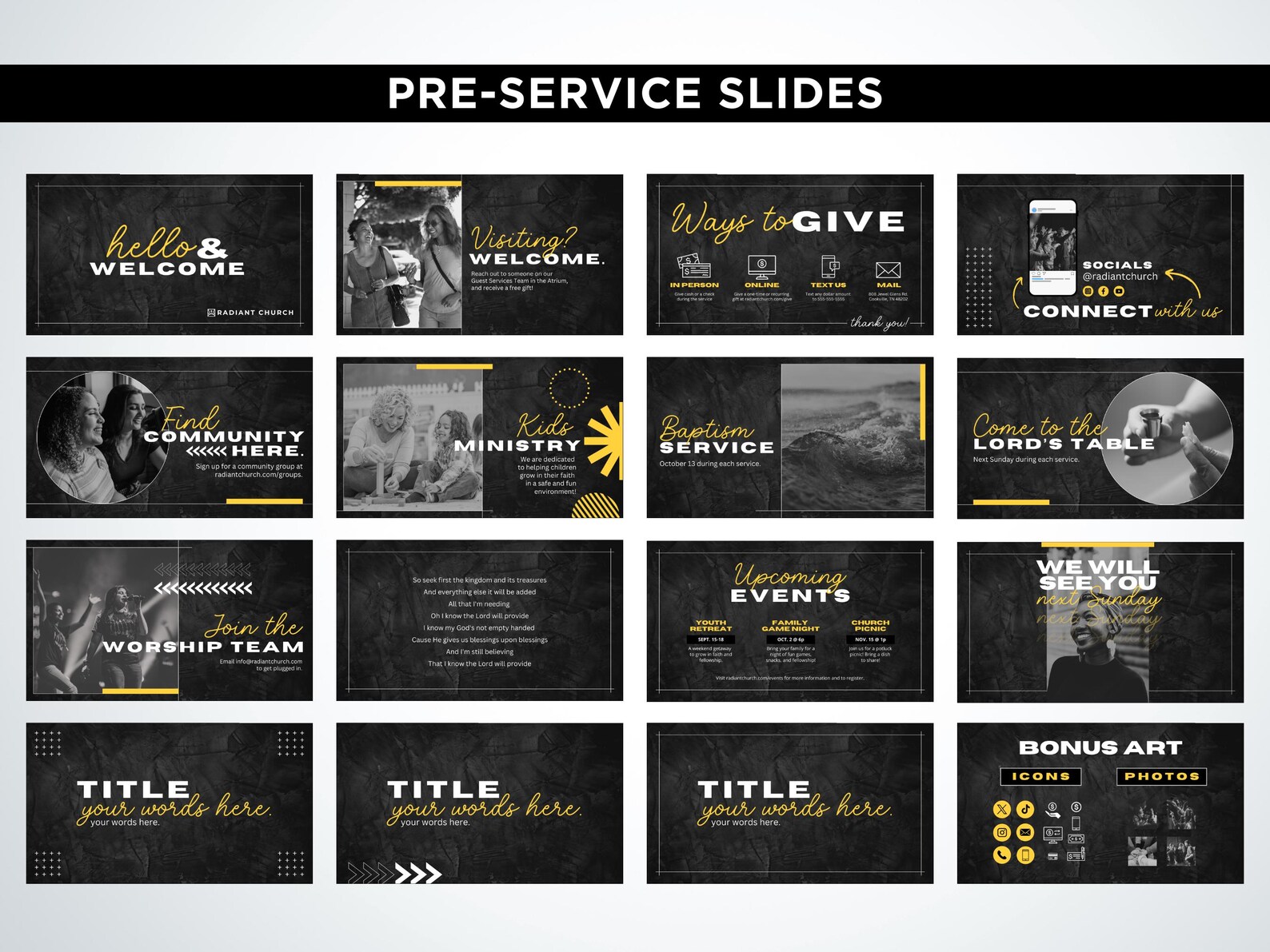 Church Template Bundle Church Social Media Beautiful Announcement ...