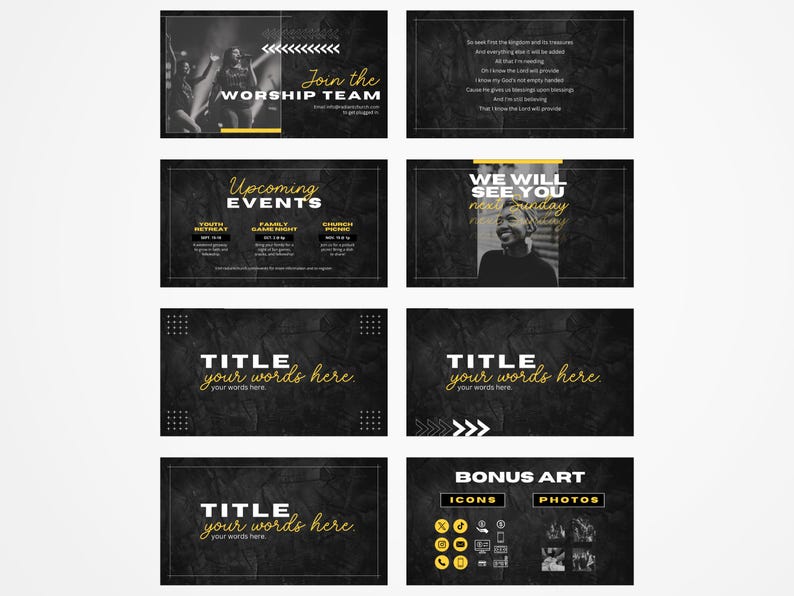 Church Pre-service Slides, Church Announcement Slides, Announcement ...