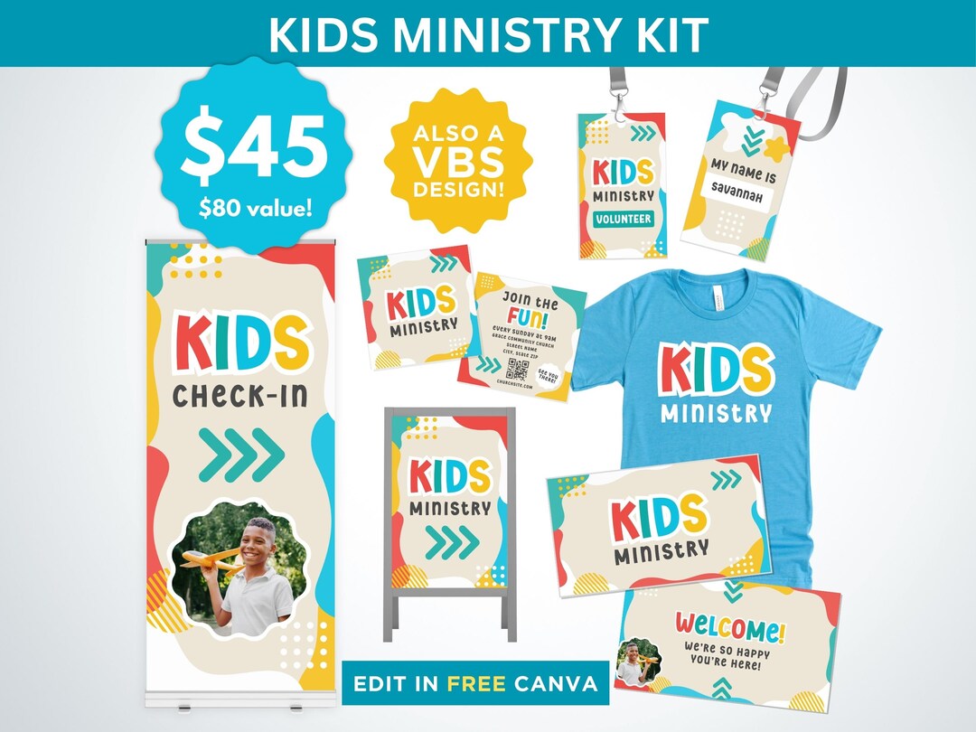 Kids Ministry Kit, Children's Ministry Slides, Kids Ministry Banner ...