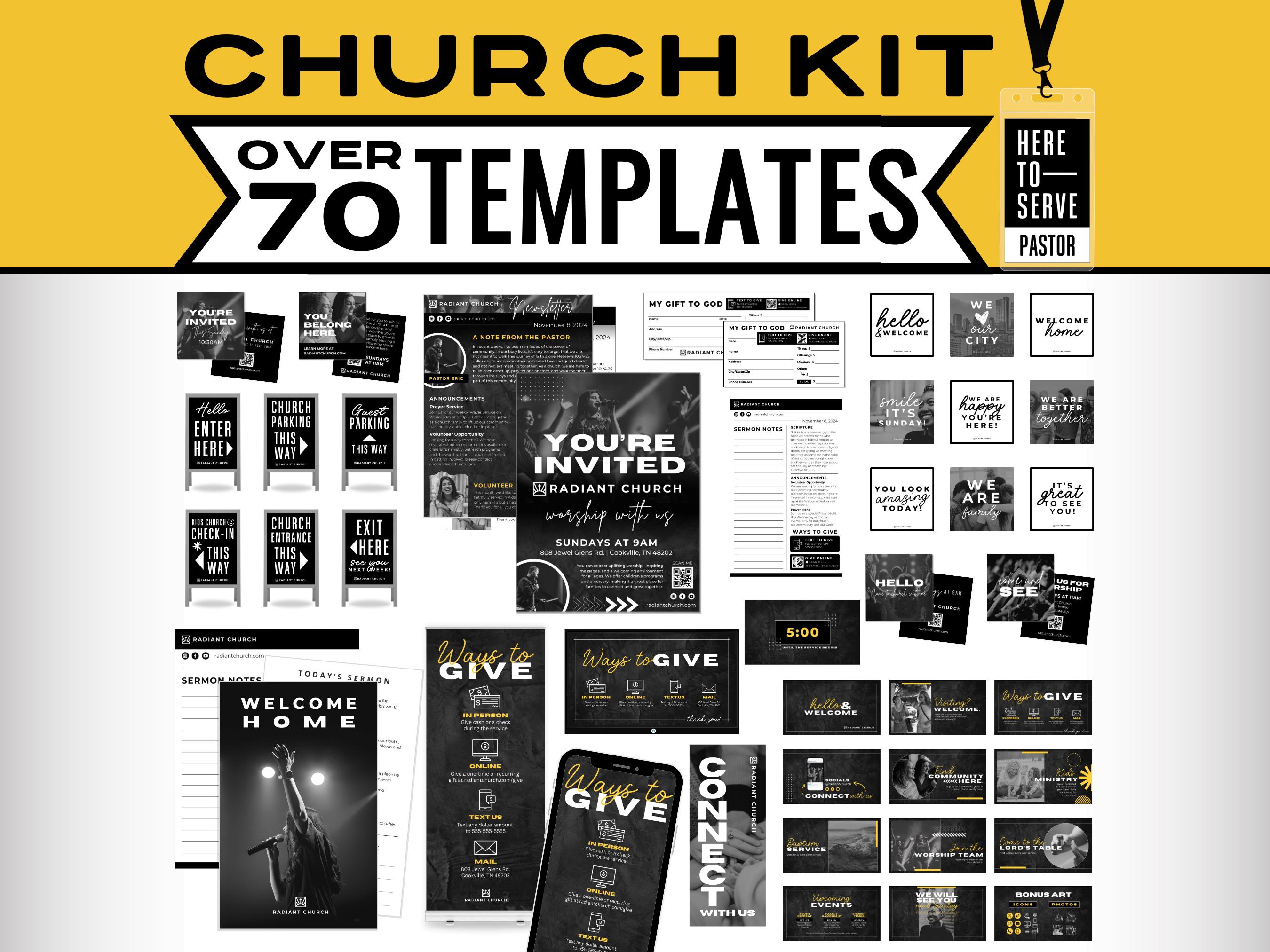 Church Template Bundle Church Social Media Beautiful Announcement ...