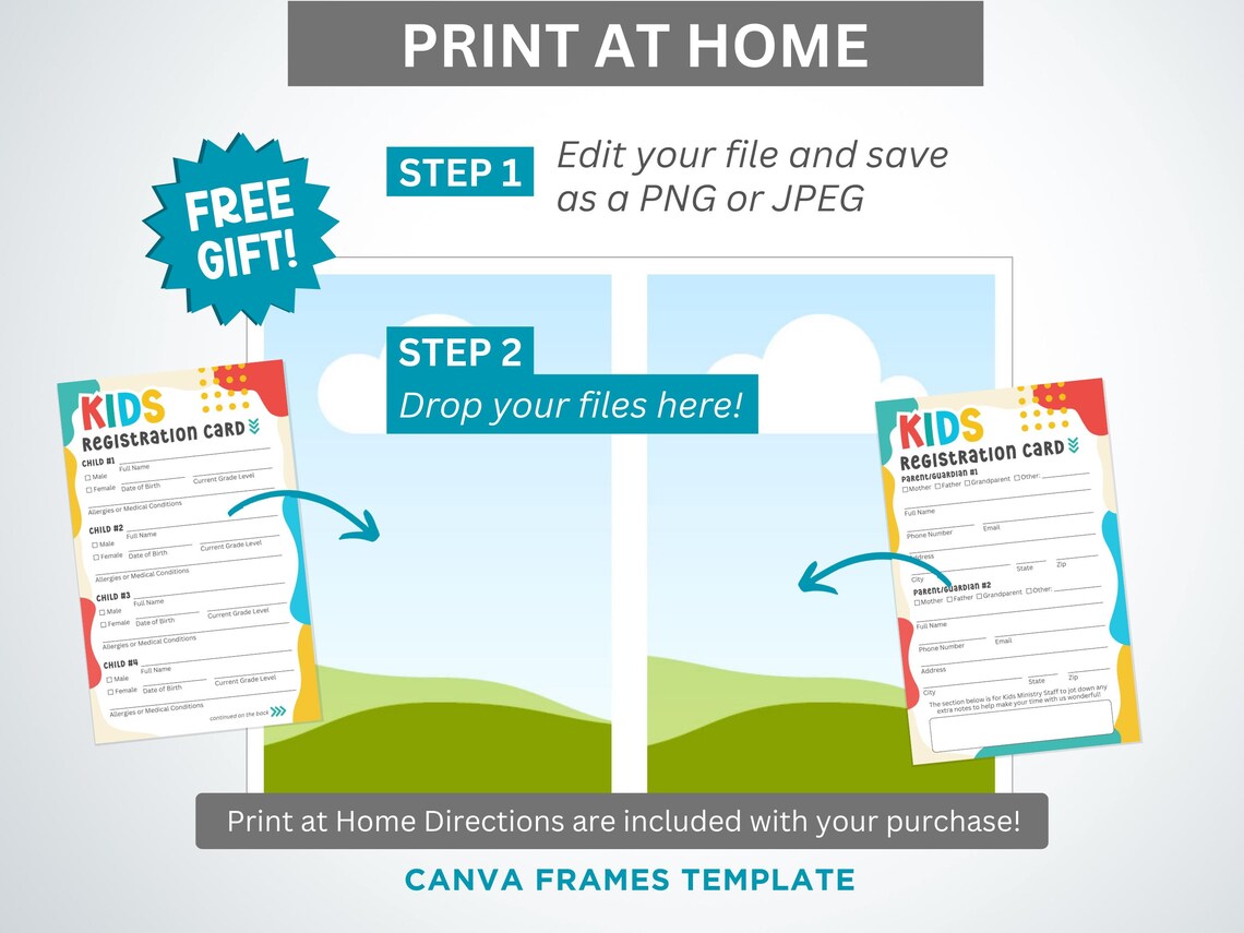 Kids Ministry Registration Card, Children's Ministry Registration, Kids ...