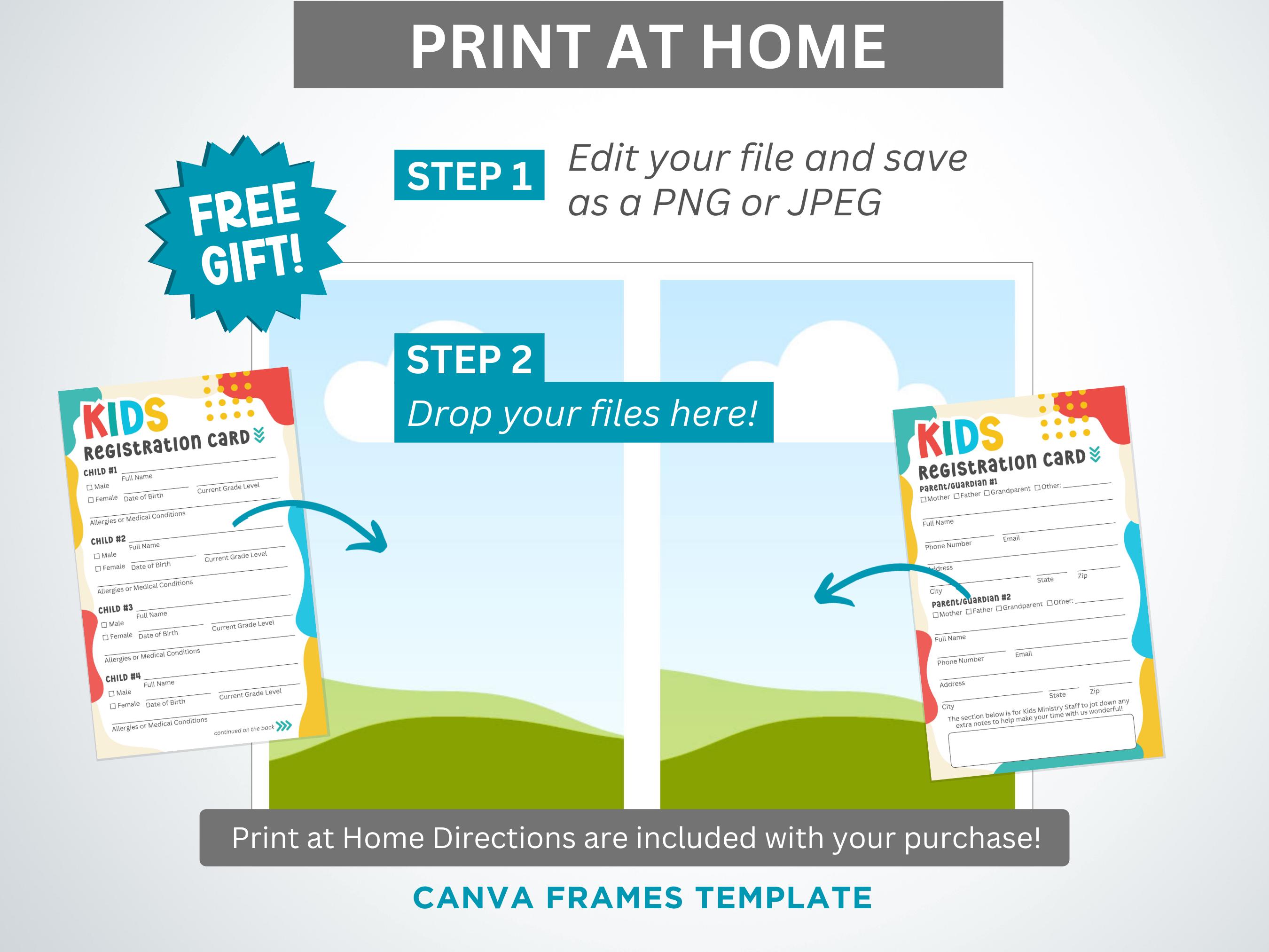 Kids Ministry Registration Card, Children's Ministry Registration, Kids ...