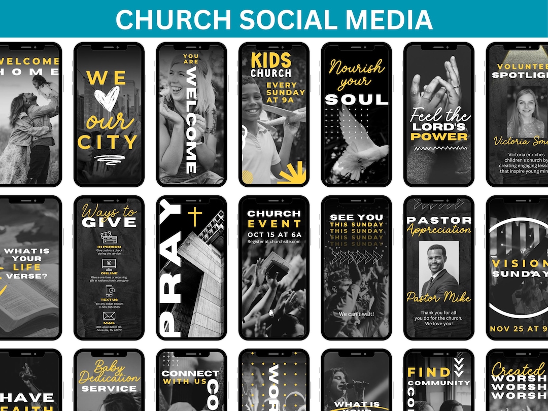 100 Church Social Media Canva Templates, Editable Church Event Posts ...