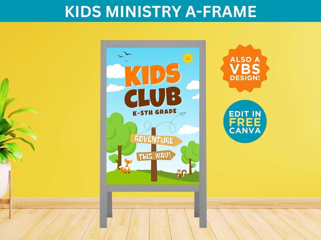Kids Ministry A-frame Sign, Children's Ministry Sign, Children's ...