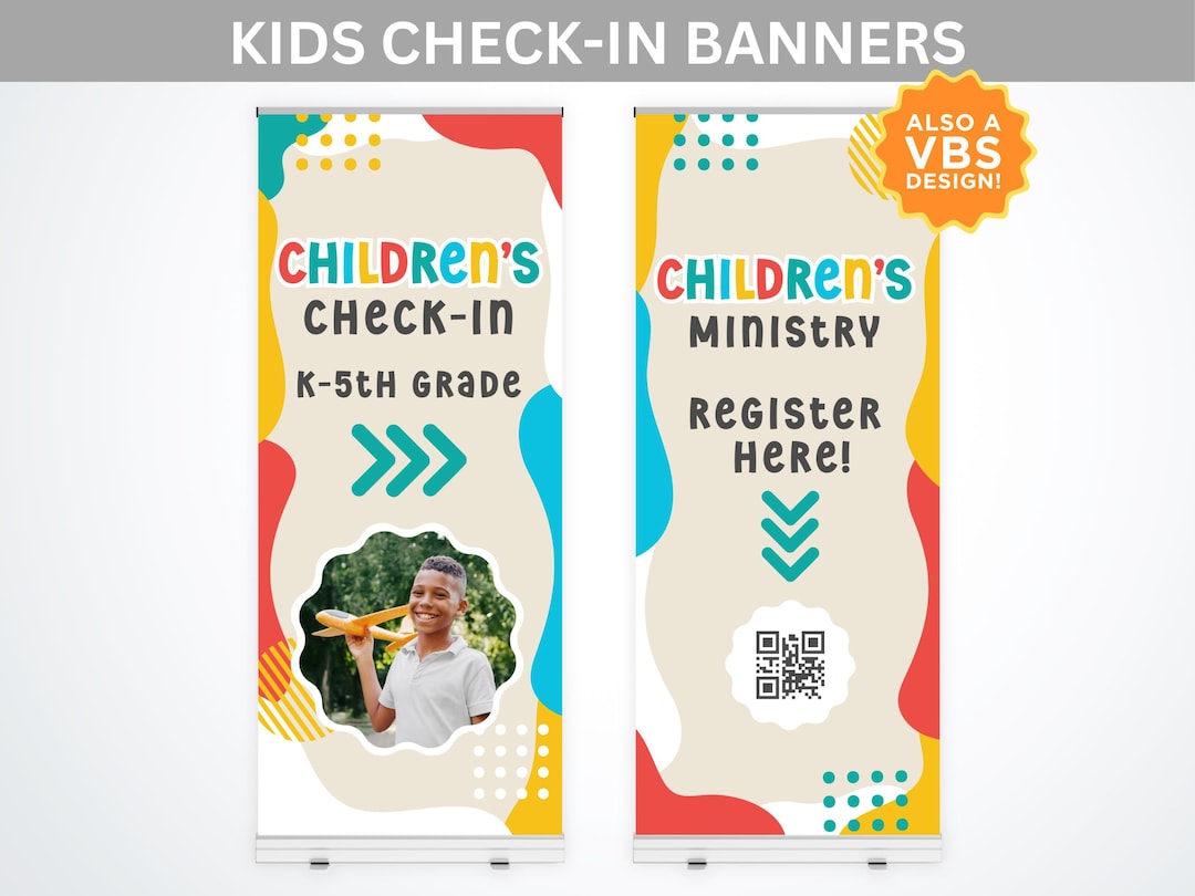 Children's Ministry Check-in Banner, Childrens Church Banner, Children ...