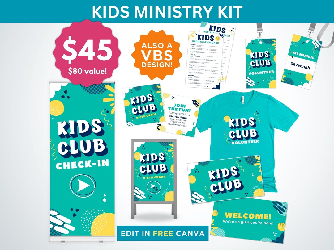 Kids Ministry Kit, Children's Ministry Slides, Kids Ministry Banner ...