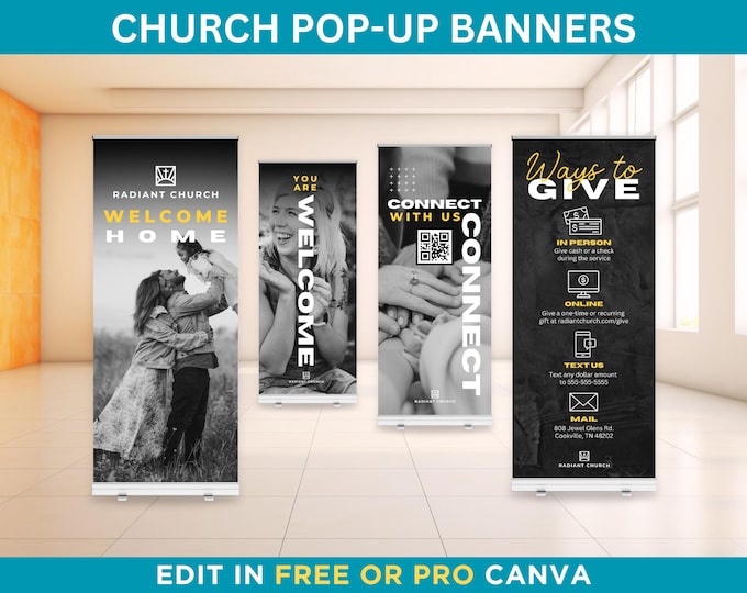 DIY Church Retractable Banner Canva Template - Etsy Canada