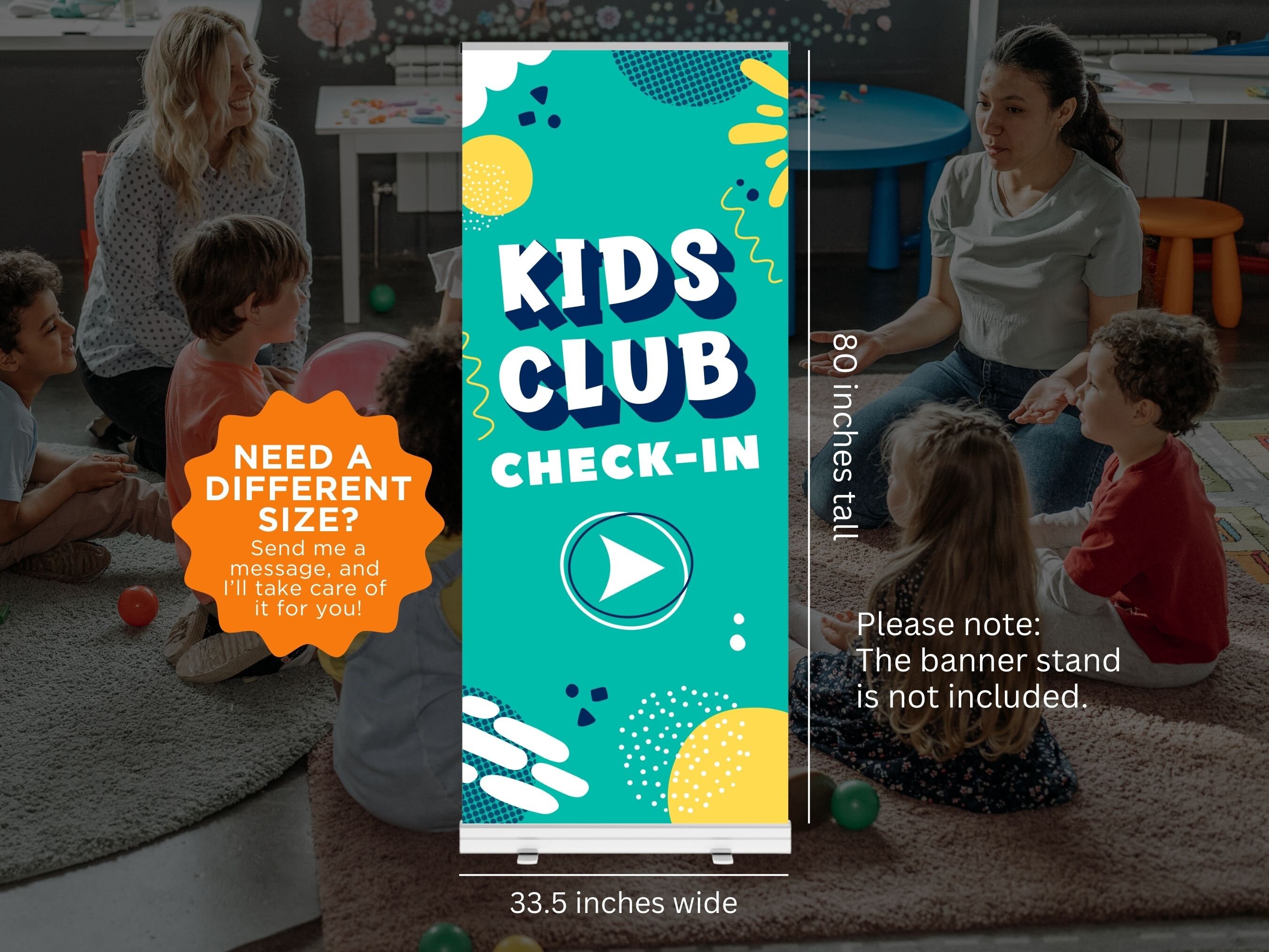 Kids Ministry Check-in Banner, Children's Ministry Banner, Kids ...