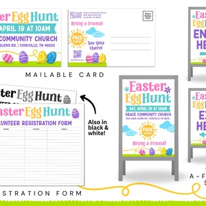 Colorful Easter Egg Hunt Bundle Easter Egg Hunt Flyer Easter Egg Hunt ...