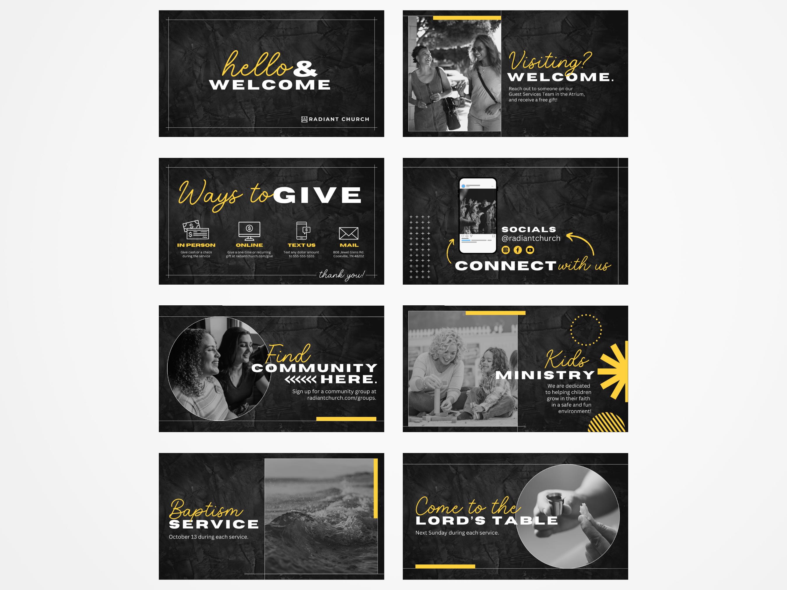 Church Pre-service Slides, Church Announcement Slides, Announcement ...