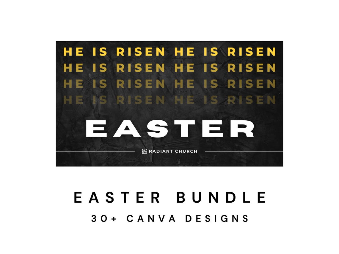Powerful and Modern Black and White Easter Sunday Bundle Church Easter ...