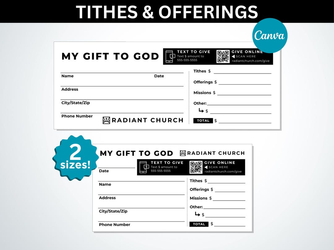 Black and White Church Offering Envelope, Eye-catching Church Offering ...