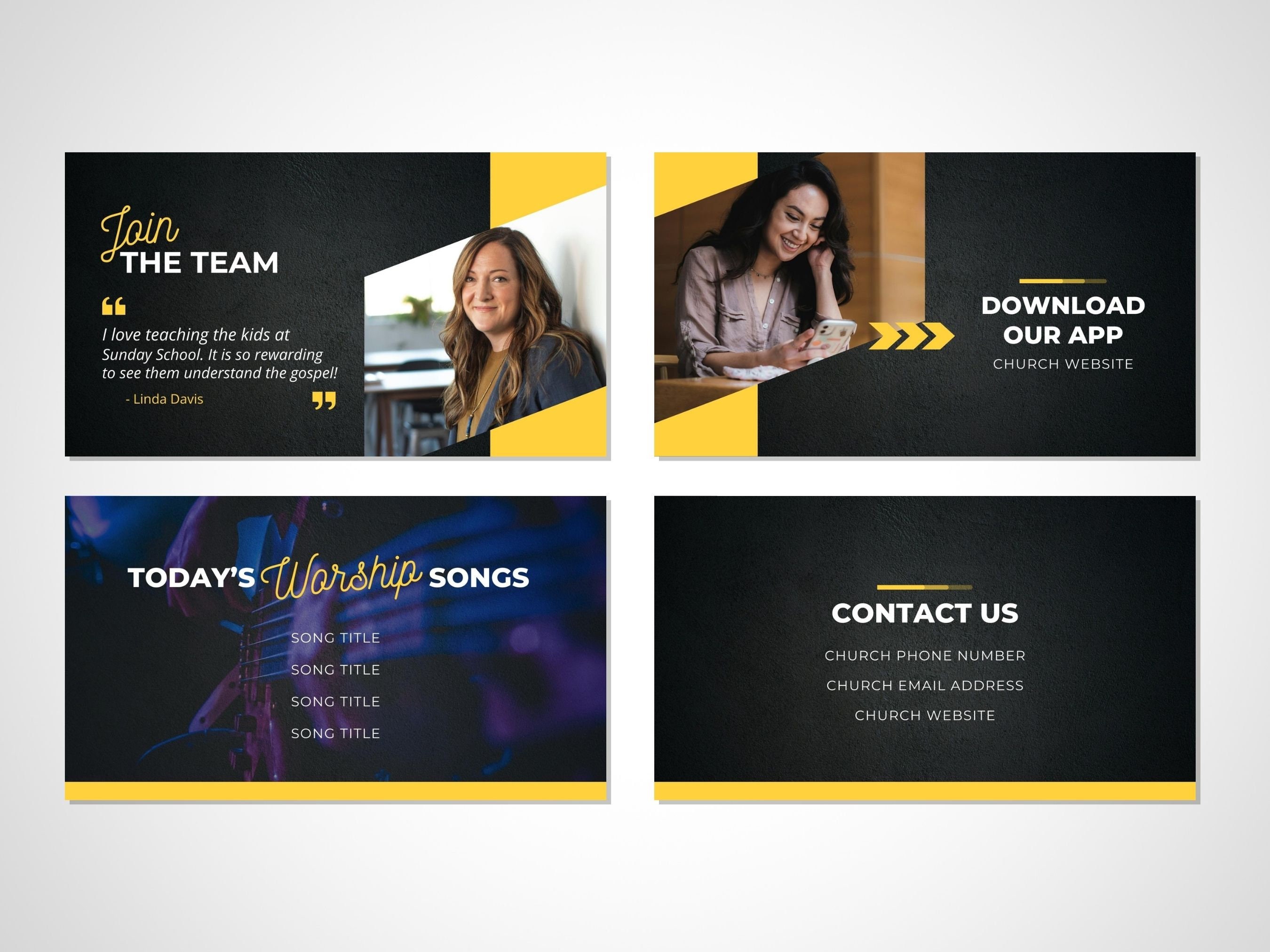 Church Pre-service Slides, Church Announcement Slides, Announcement ...