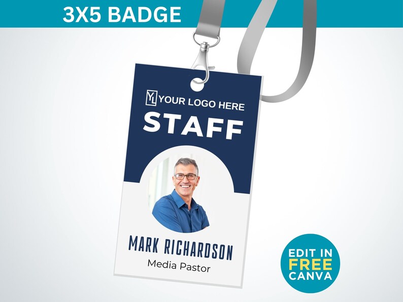 Name Badge, Church Badge Template, Church Greeter Badge, Badge Template ...