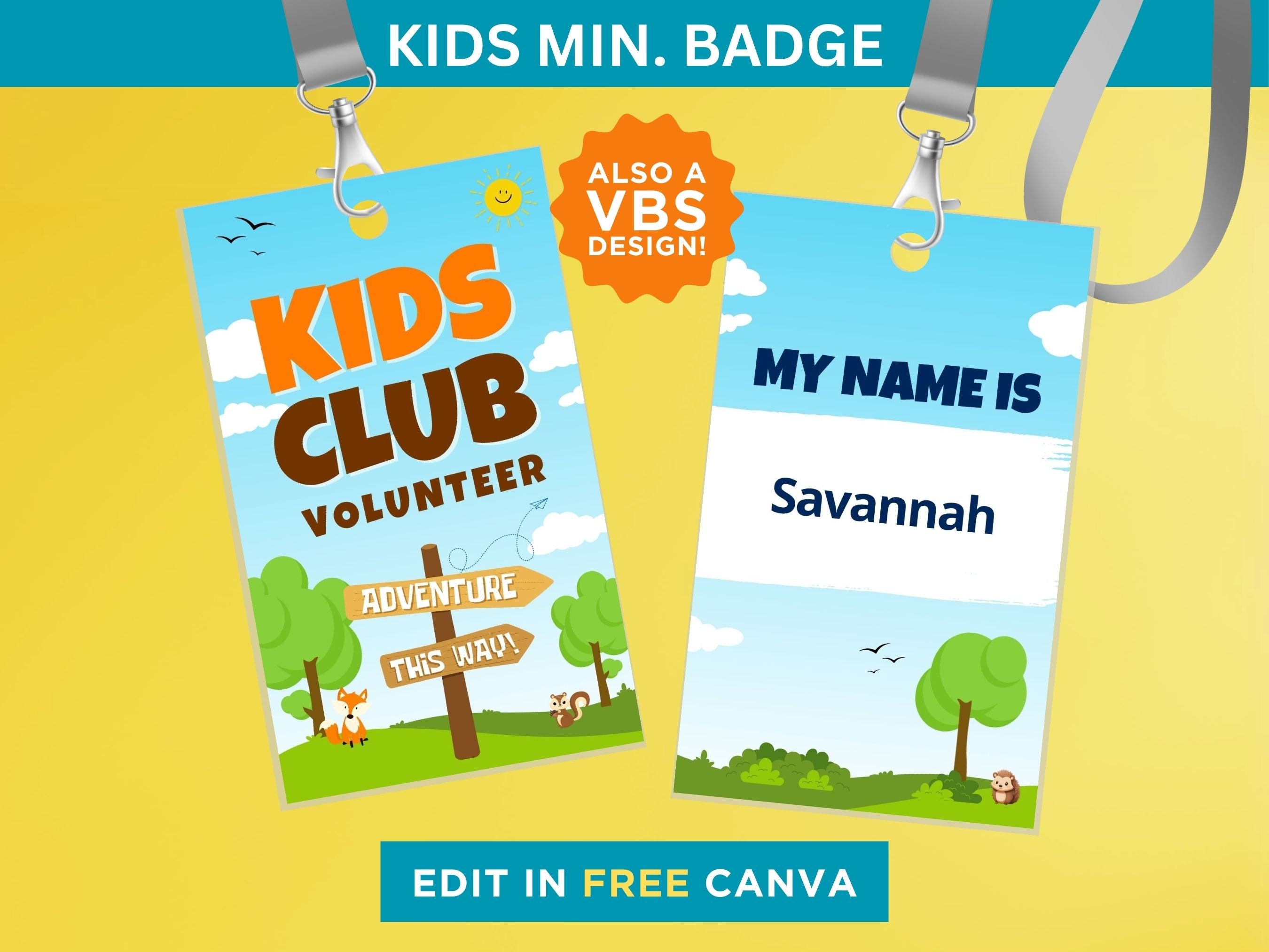 Kids Church Badge, Children's Ministry Name Badge, Kids Church Badge ...